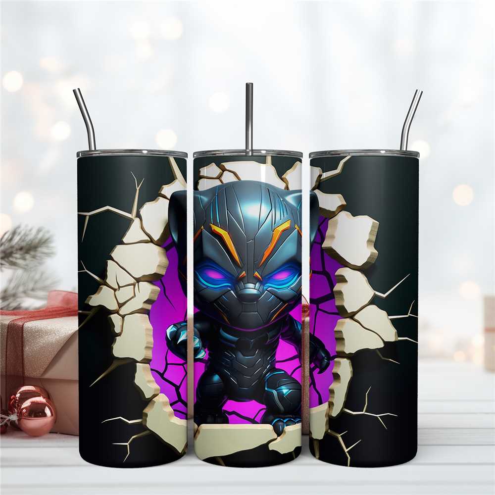 Chibi Black Panther 3D Inflated Tumbler, 20oz Tumbler Design - Inspire ...