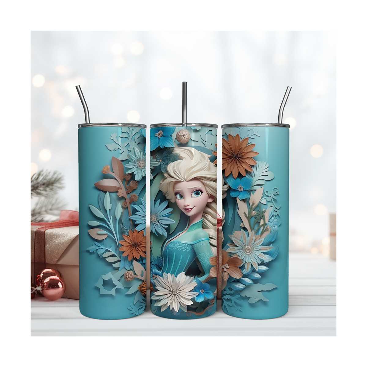 3D Inflated Elsa Queen Skinny 20oz Tumbler Design Frozen Car | Inspire ...