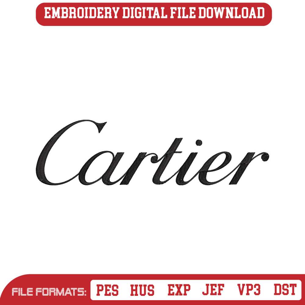 Brand Logo Cartier Fashion Embroidery Design Download - Inspire Uplift