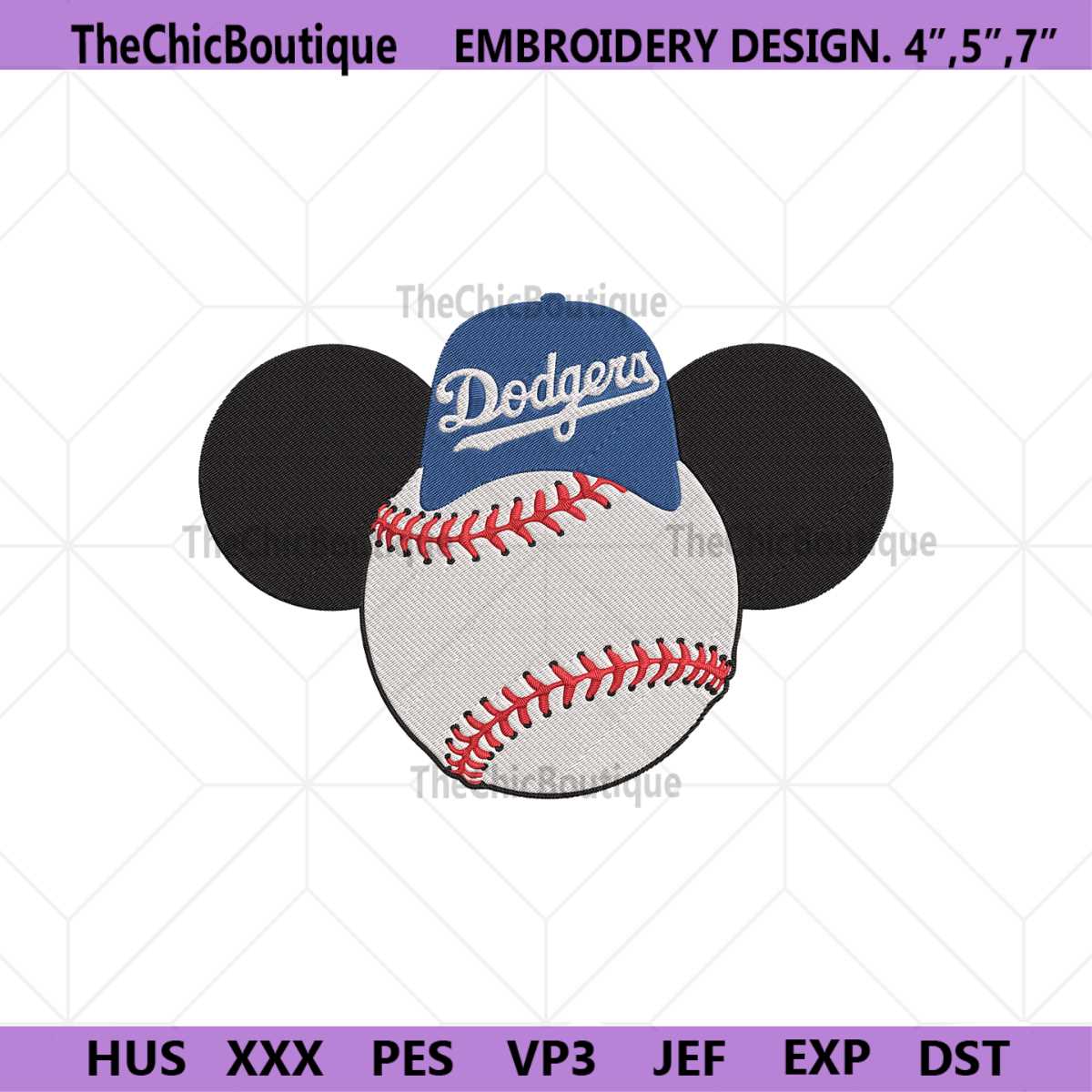Dodgers Baseball Mickey Embroidery, Mickey Dodgers MLB Embro | Inspire ...
