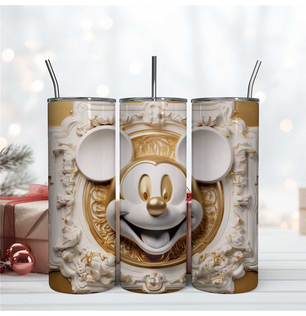 Mickey Gold 3D Tumbler Design 20oz Mickey Mouse Wrap Tumbler | Inspire ...