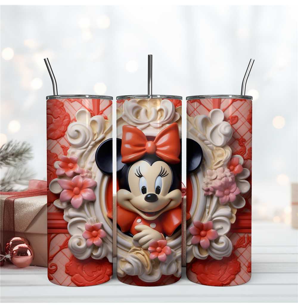 Red Minnie Mouse Royal Skinny Tumbler 20oz Cartoon Disney Tu | Inspire ...