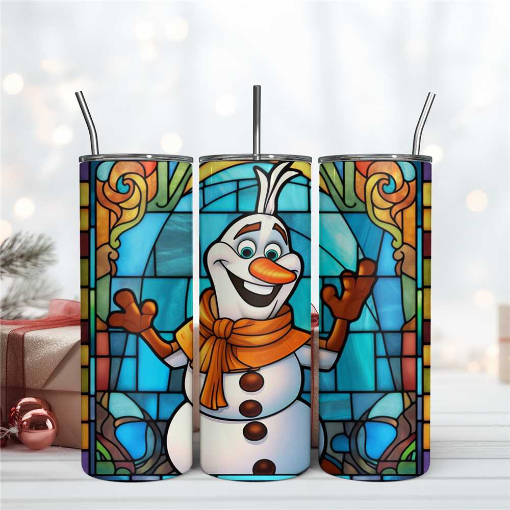 Stained Glass Olaf Frozen Tumbler, Olaf Frozen Skinny 20Oz T | Inspire ...