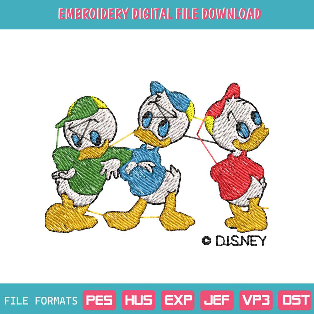 Little Ducks Disney Junior Embroidery Design Download | Inspire Uplift