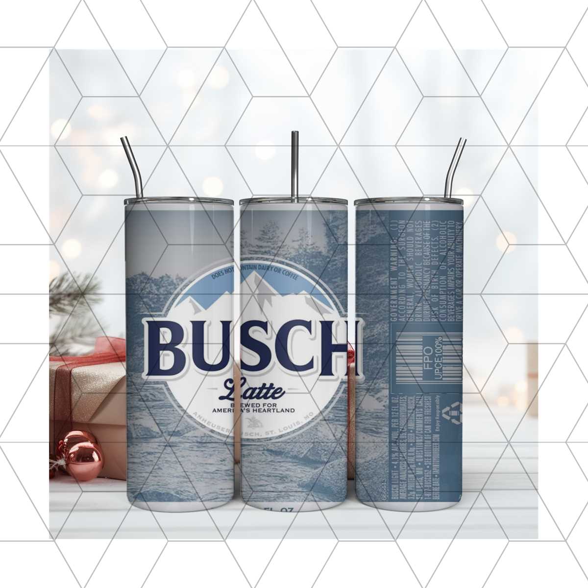 Busch Latte 20Oz Tumbler Wrap Sublimation Design, Beer Brand | Inspire ...