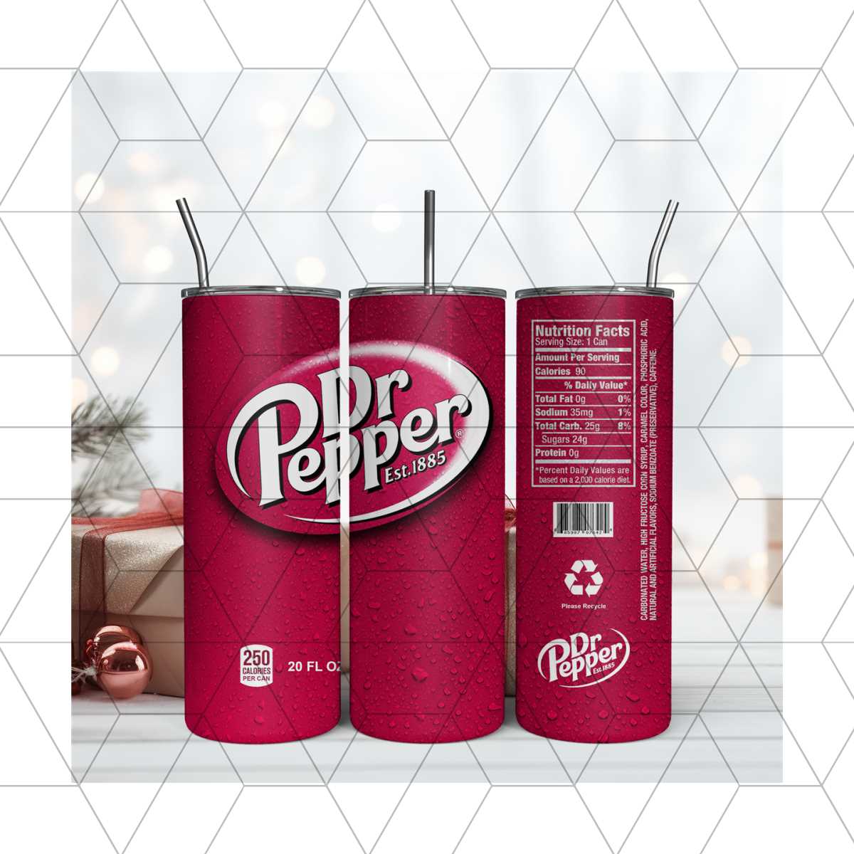 Dr Pepper Brand 20Oz Tumbler Wrap, Digital Download PNG, Sub | Inspire ...