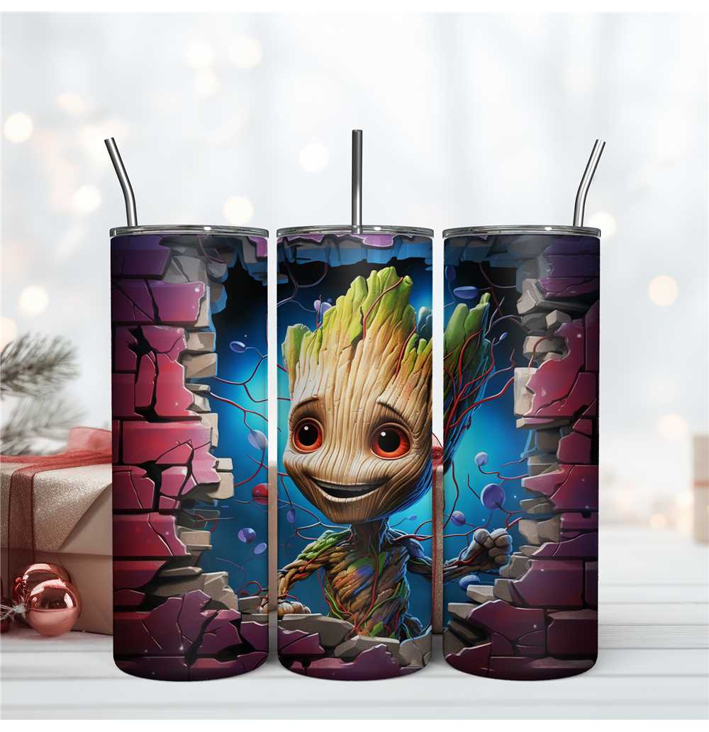 Baby Groot Crack Hole Design, Groot Png, Marvel Design 20oz, - Inspire ...