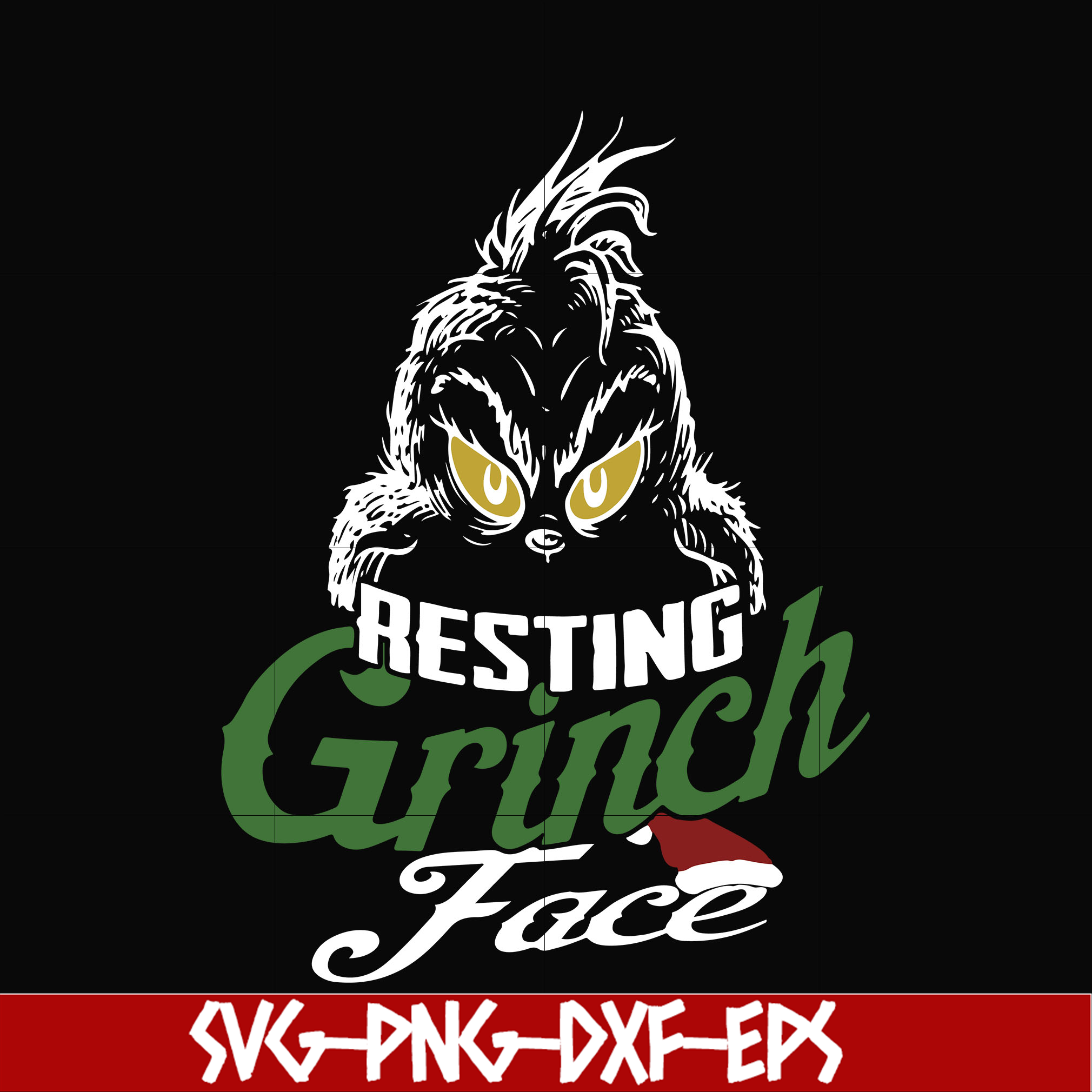 Resting grinch face svg, png, dxf, eps digital file NCRM0006 - Inspire ...