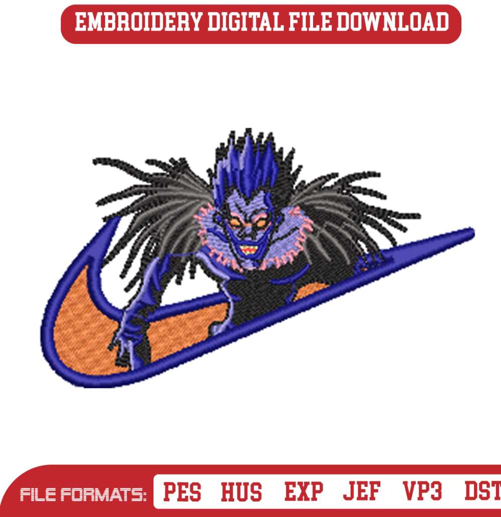 Nike Logo x Ryuk Embroidery Design Death Note Embroidery Fil | Inspire ...