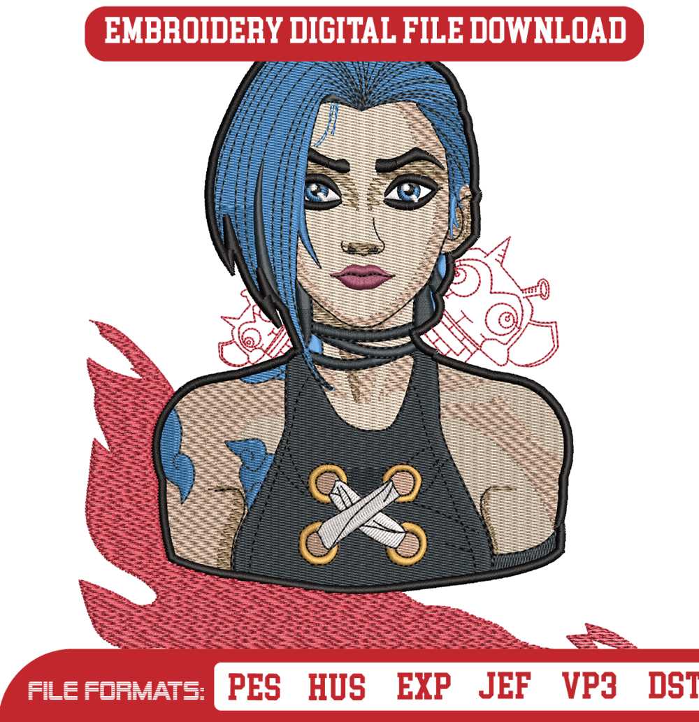 JINX ARCANE Embroidery Design League Of Legends Embroidery F | Inspire ...