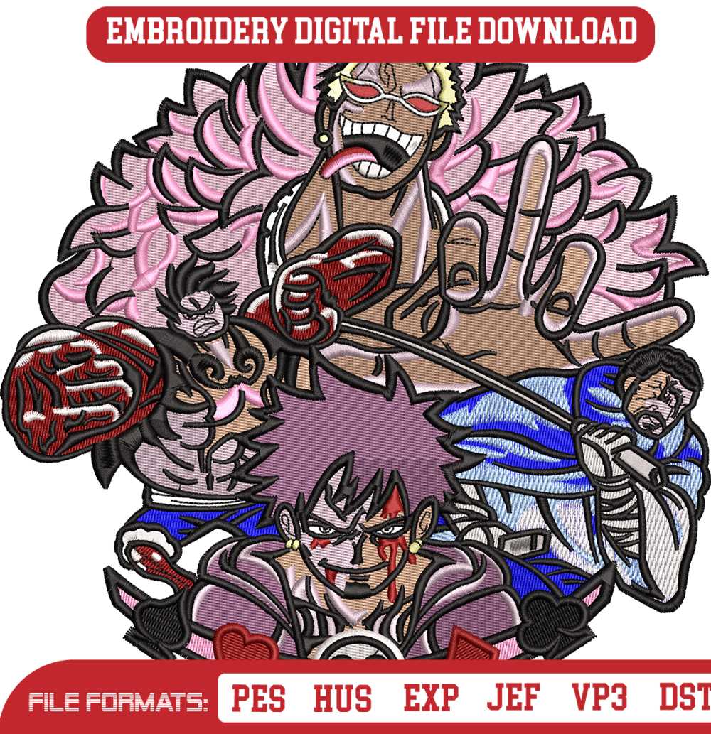ONE PIECE Anime Embroidery Machine Anime Design File - Inspire Uplift