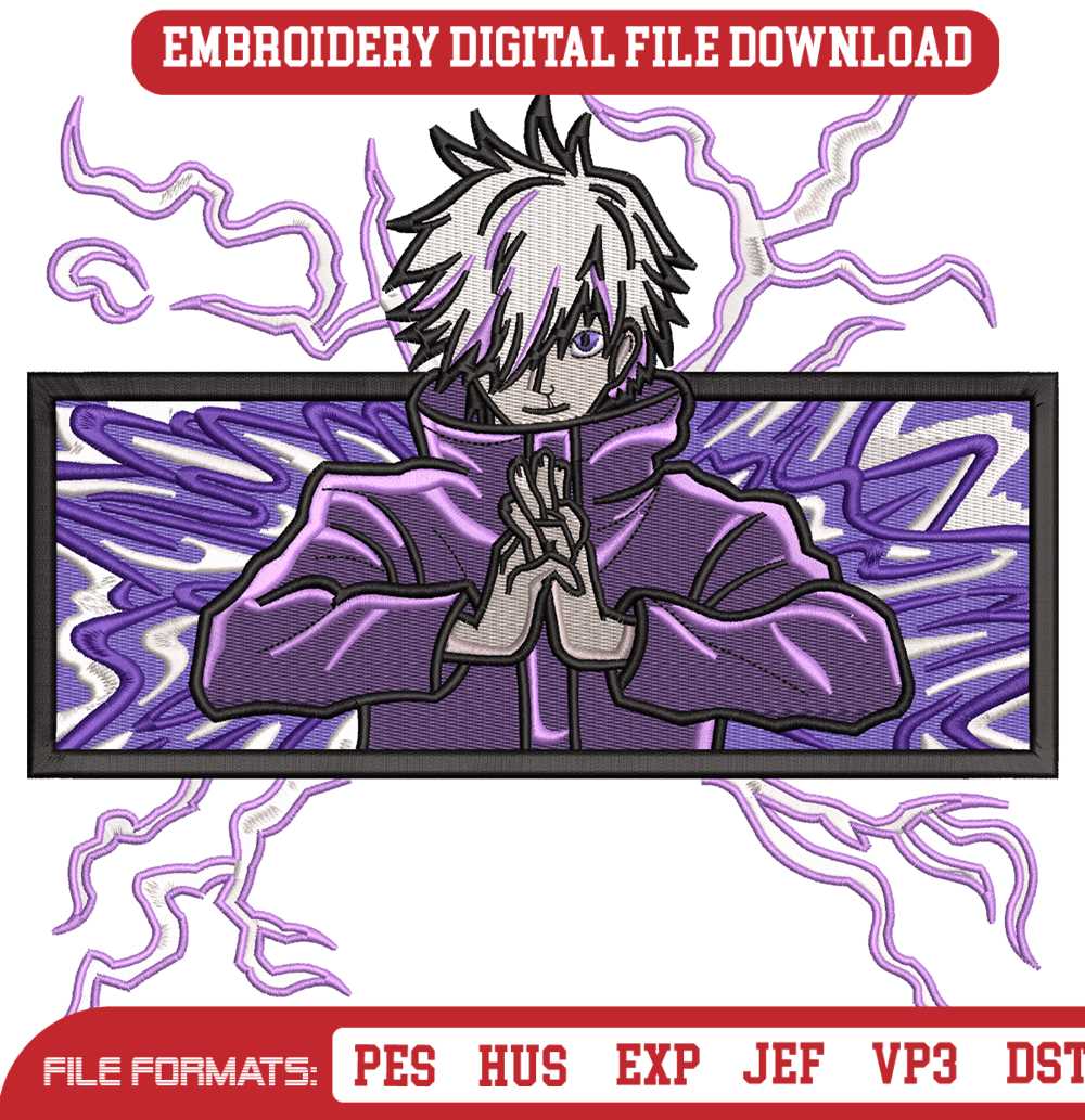 Gojo Satoru Overpowered Embroidery Design Jujutsu Kaisen Ani | Inspire ...
