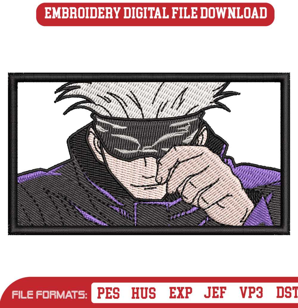 Gojo Satoru Master Embroidery Design Jujutsu Kaisen Anime | Inspire Uplift