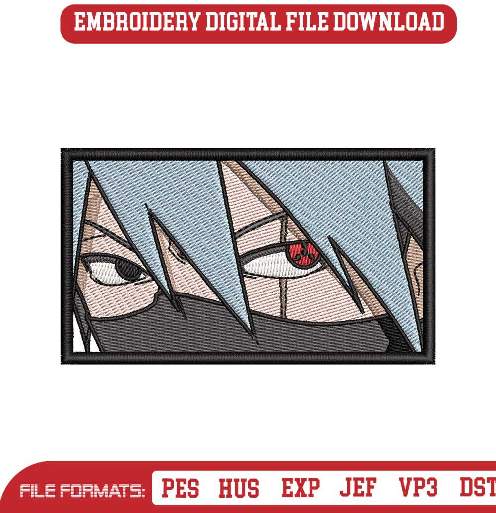 Kakashi Sharingan Embroidery Design Download Anime Naruto Em | Inspire ...
