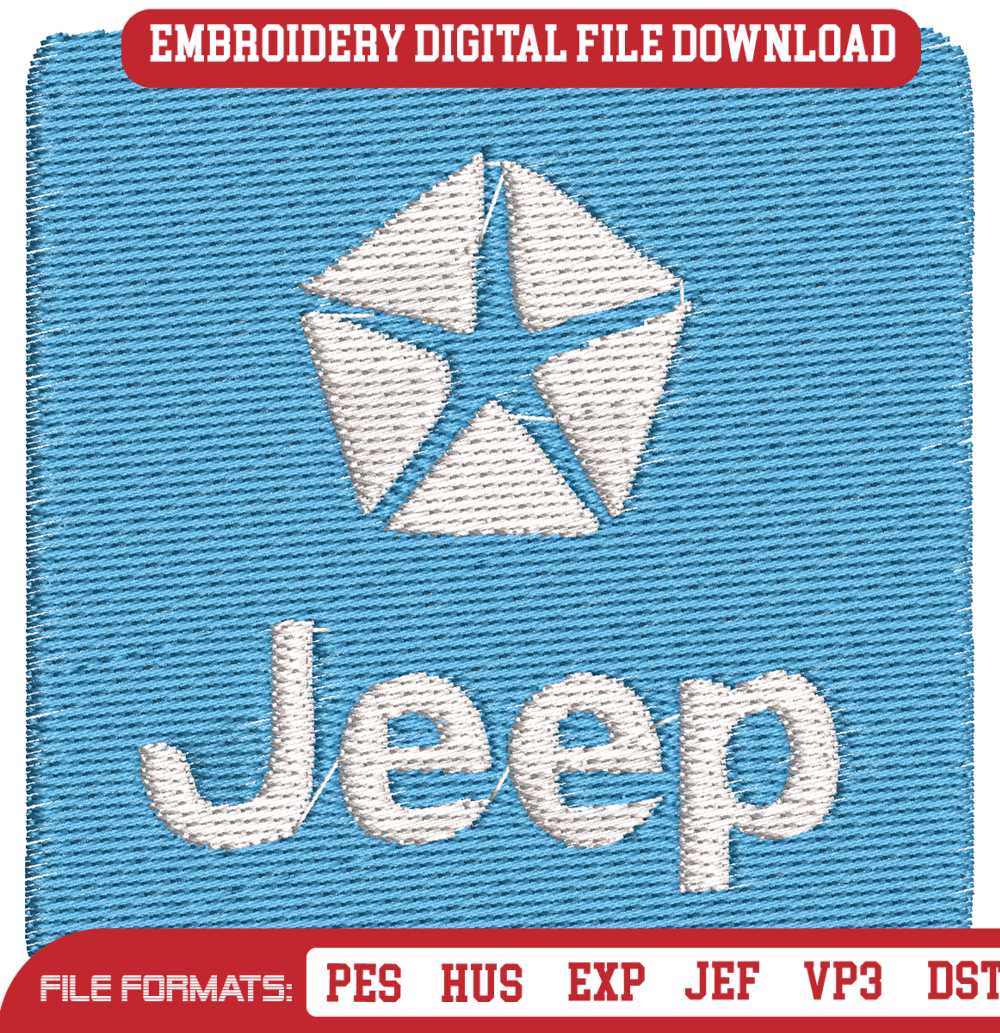 Jeep Logo Embroidery Design Sport Car Brand Embroidery | Inspire Uplift
