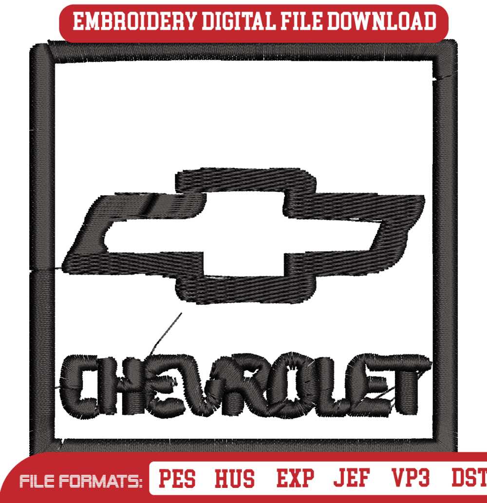 Logo Chevrolet Black Embroidery File Logo Car Embroidery Dig | Inspire ...