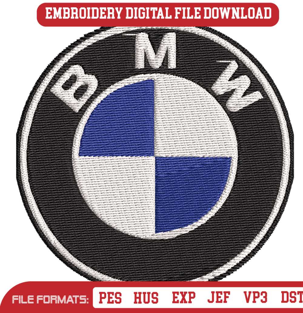 BMW Logo Car Embroidery File Luxury Car Brand Embroidery Fil | Inspire ...