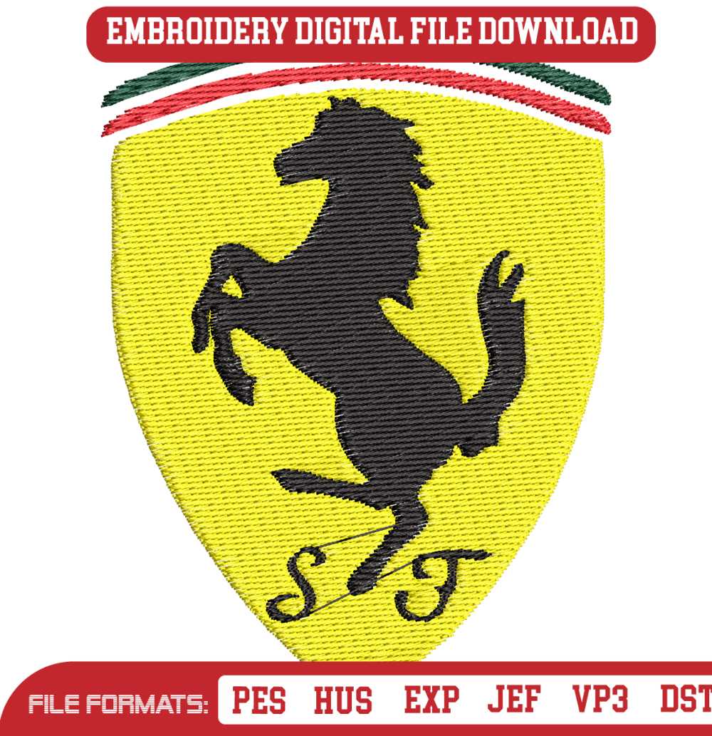 Embroidery Ferrari Logo File Logo Car Embroider Design | Inspire Uplift