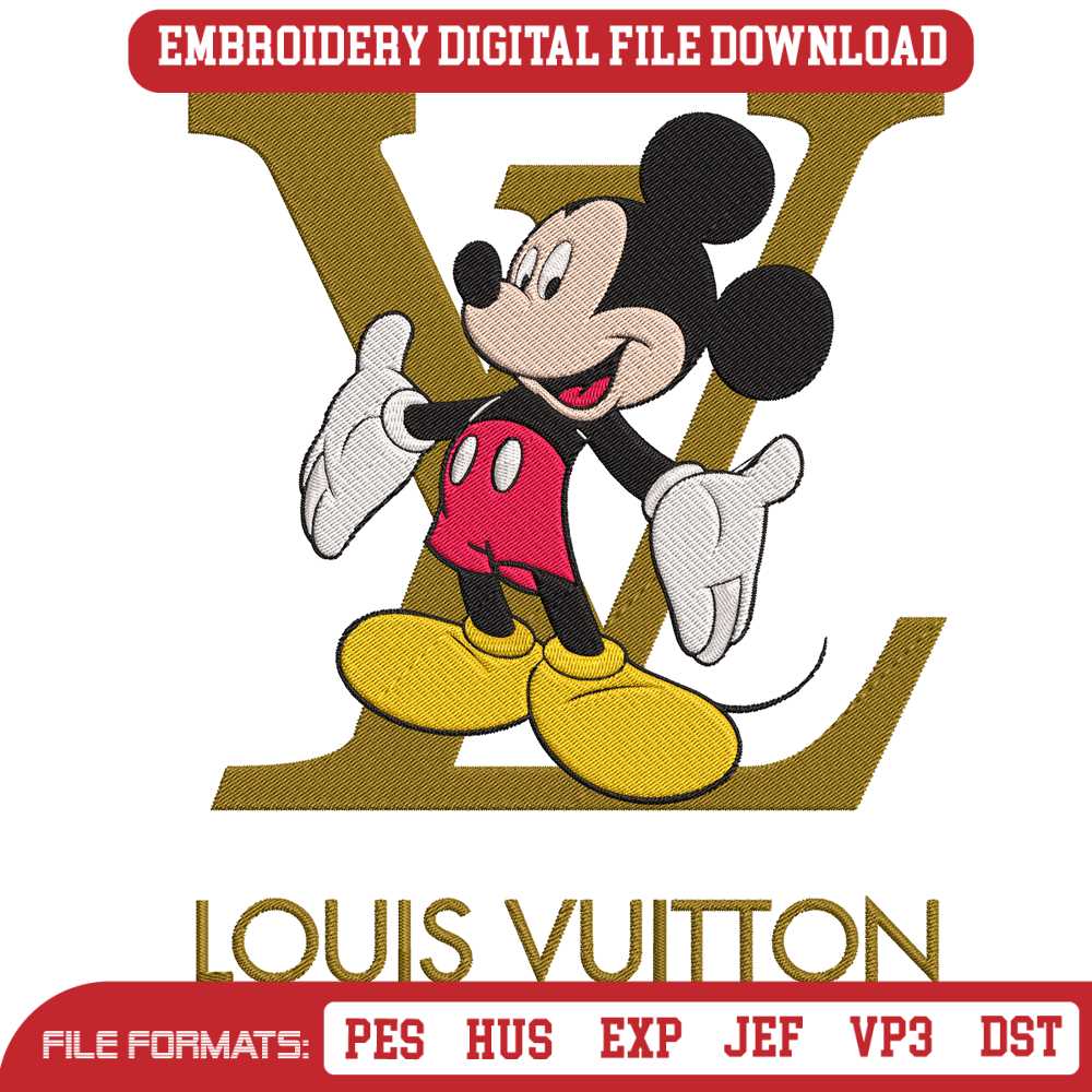 Embroidery Louis Vuitton Mickey Disney Design File - Inspire Uplift
