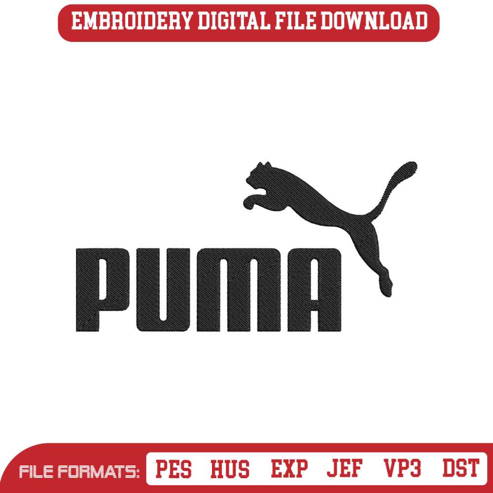 Puma Logo Fashion Embroidery Design Download File | Inspire Uplift