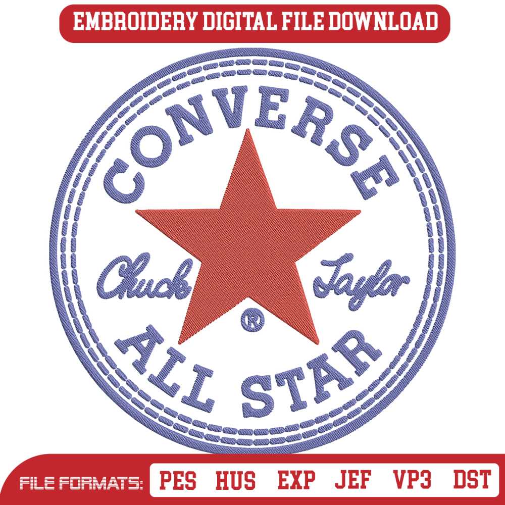Converse All Star Chuck Taylor Logo Embroidery Design | Inspire Uplift