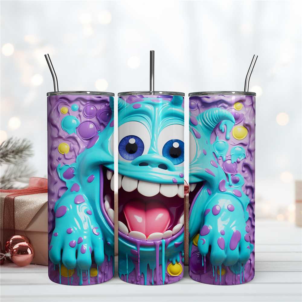 3D Inflated Sulley Chibi Tumbler 20oz, 20oz Skinny Tumbler I - Inspire ...