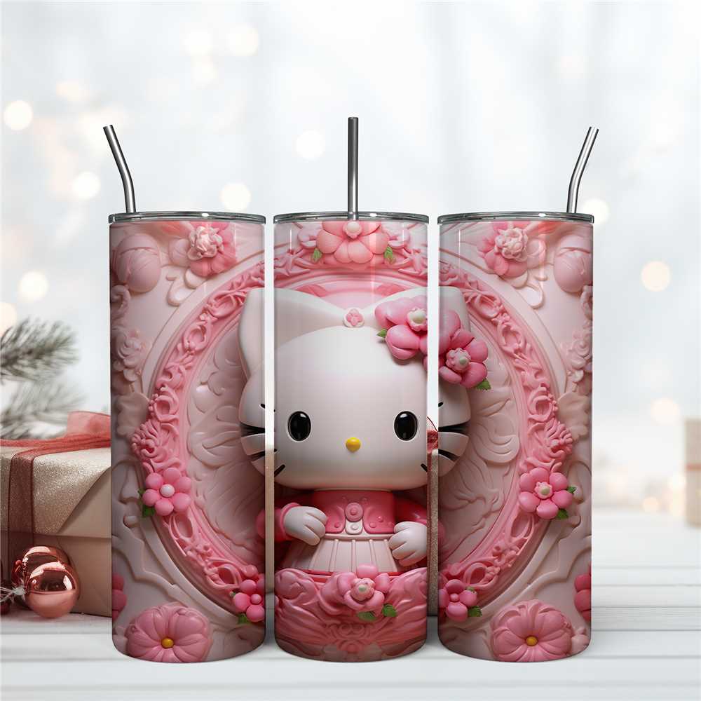 3D Hello Kitty Royal Tumbler, Hello Kitty Design Wrap, Skinn | Inspire ...