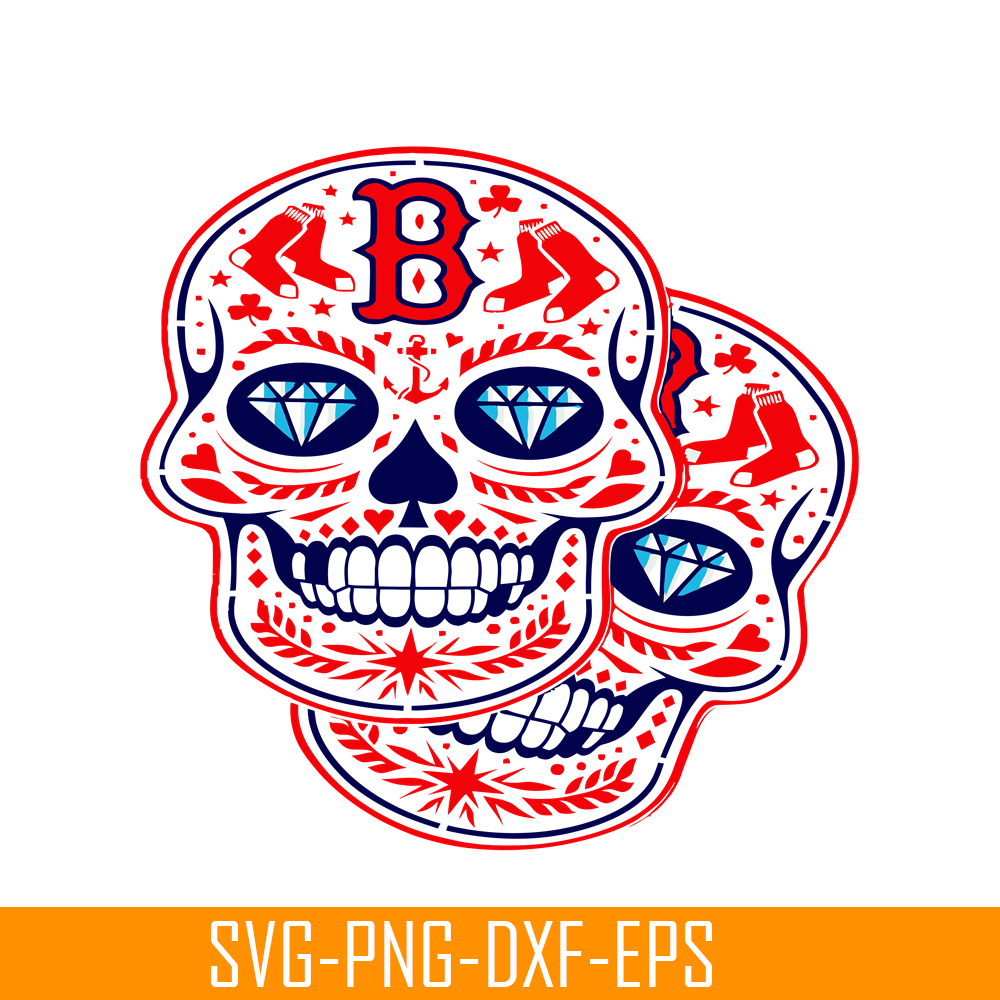 Boston Red Sox Double Skulls SVG PNG DXF EPS AI, Major Leagu | Inspire ...