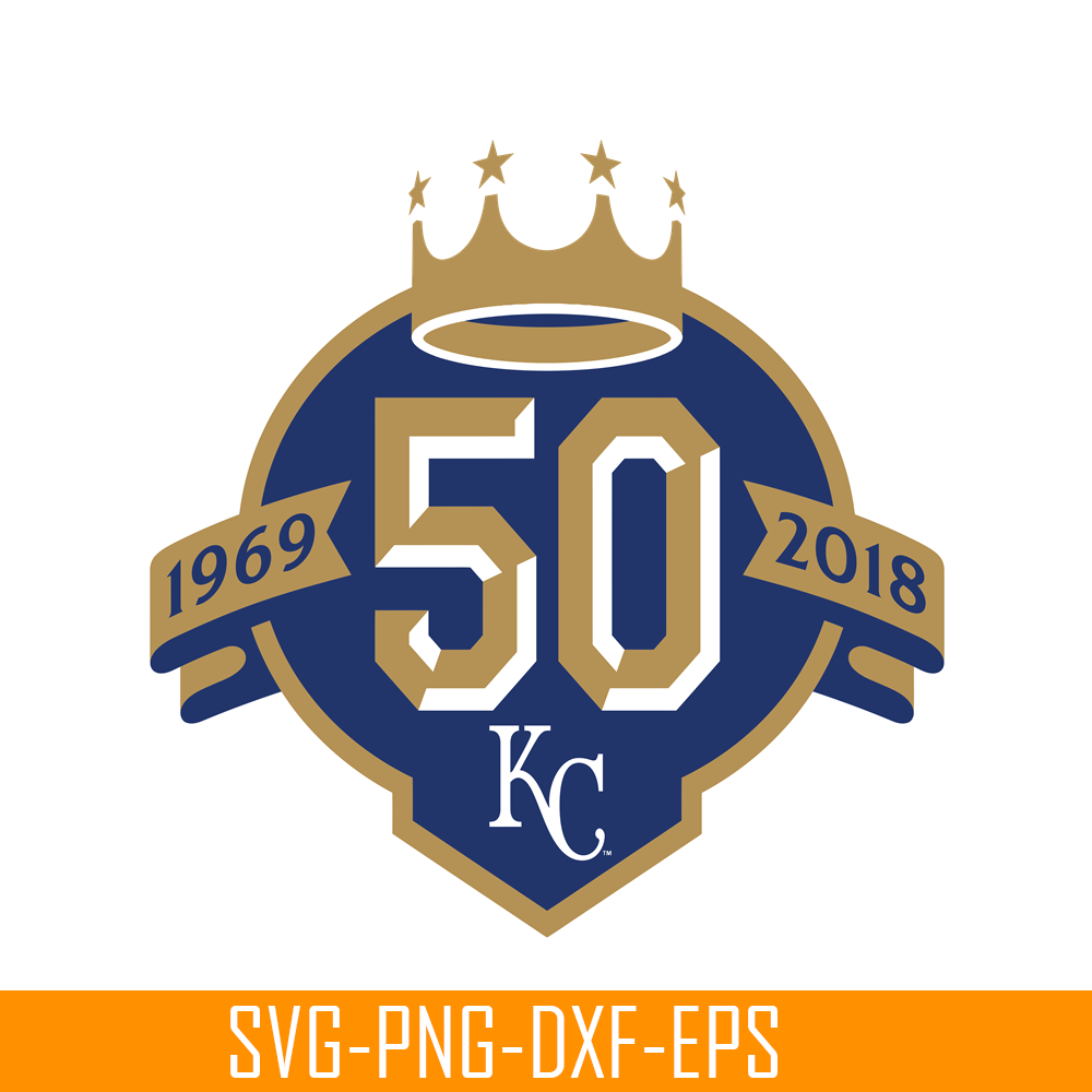 KC Royals Black 50 Years Logo SVG, Major League Baseball SVG | Inspire ...