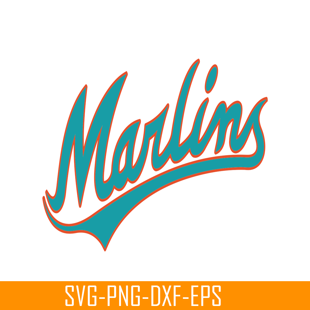 Marlins Green Text SVG, Major League Baseball SVG, MLB Lover - Inspire ...