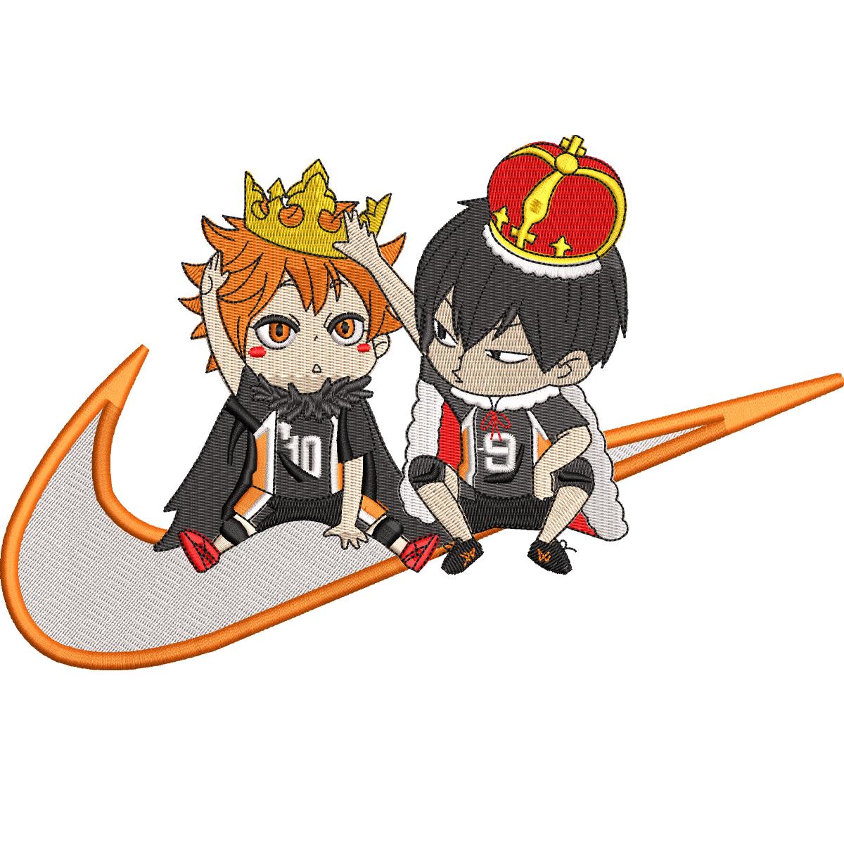 HINATA AND TOBIO Chibi Nike Embroidery Instant Download File - Inspire ...