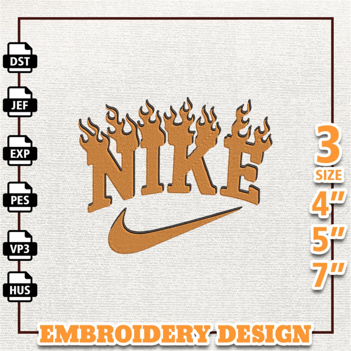 Nike Fire Embroidery Design, Brand Logo Embroidery Design - Inspire Uplift