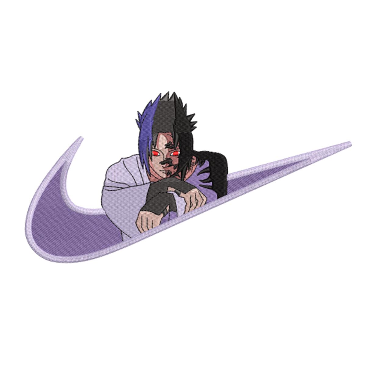 Uchiha Sasuke x Nike Logo Anime Naruto Embroidery Design | Inspire Uplift