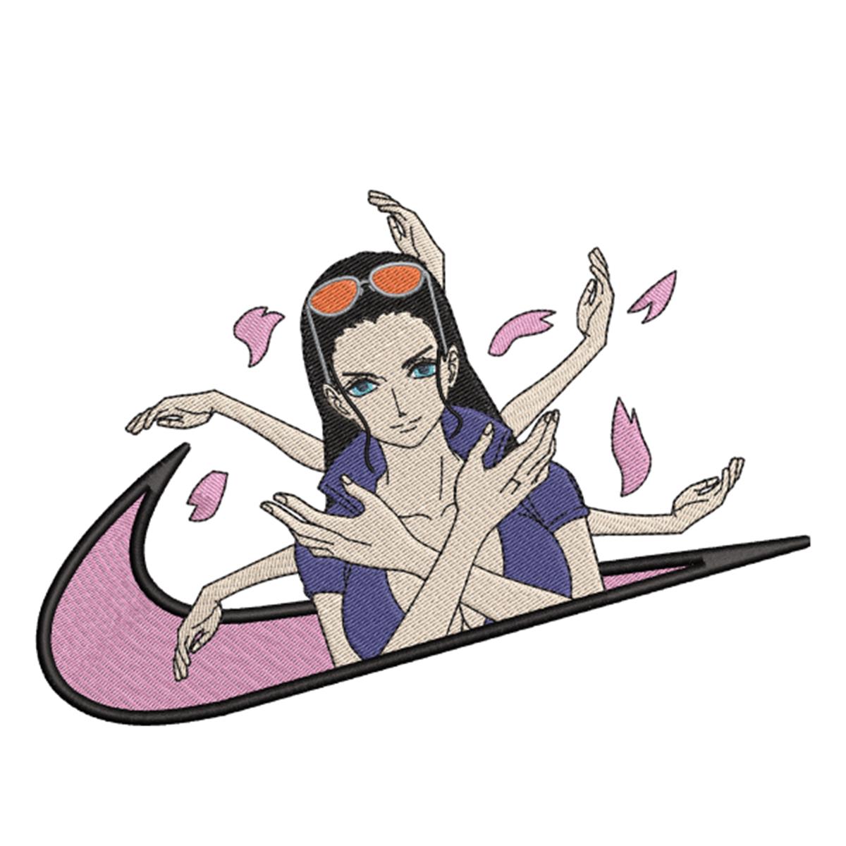 Nike x Nico Robin Skill Anime One Piece Embroidery File - Inspire Uplift