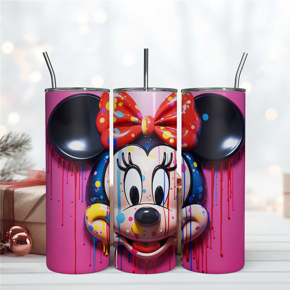 Minnie Mouse Dripping Tumbler Design, 20oz Skinny Tumbler In - Inspire ...