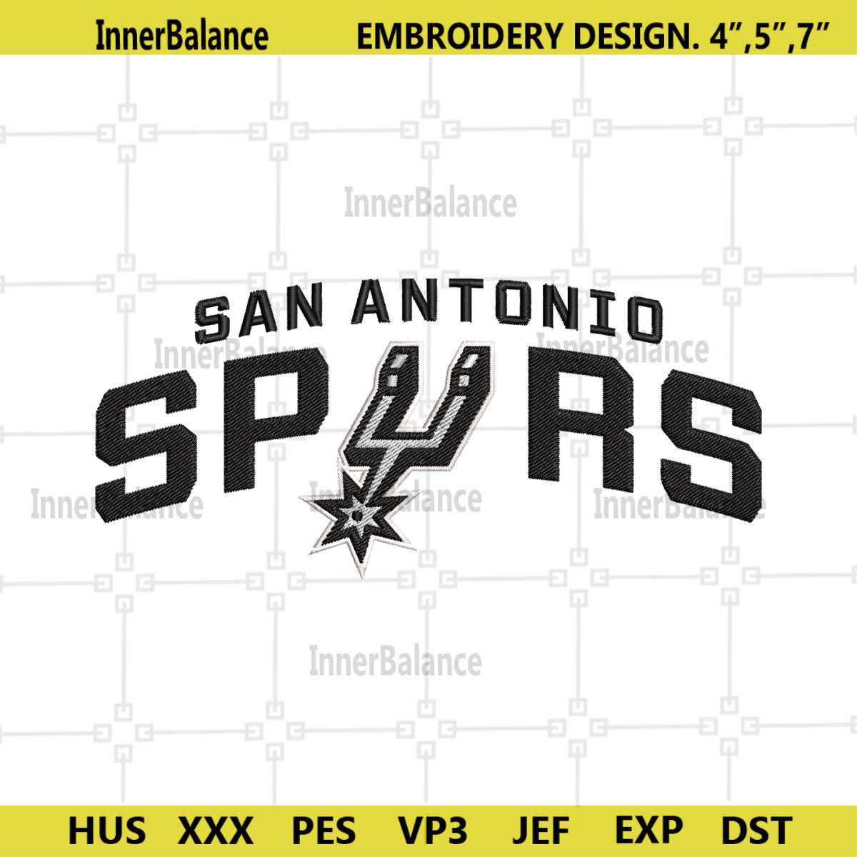 San Antonio Spurs Wordmark Logo Embroidery Instant, San Anto | Inspire ...