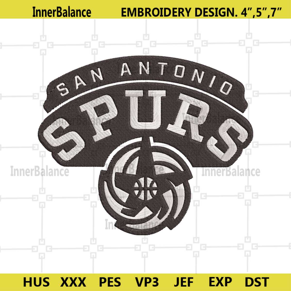 San Antonio Spurs Logo Machine Embroidery Files, San Antonio | Inspire ...