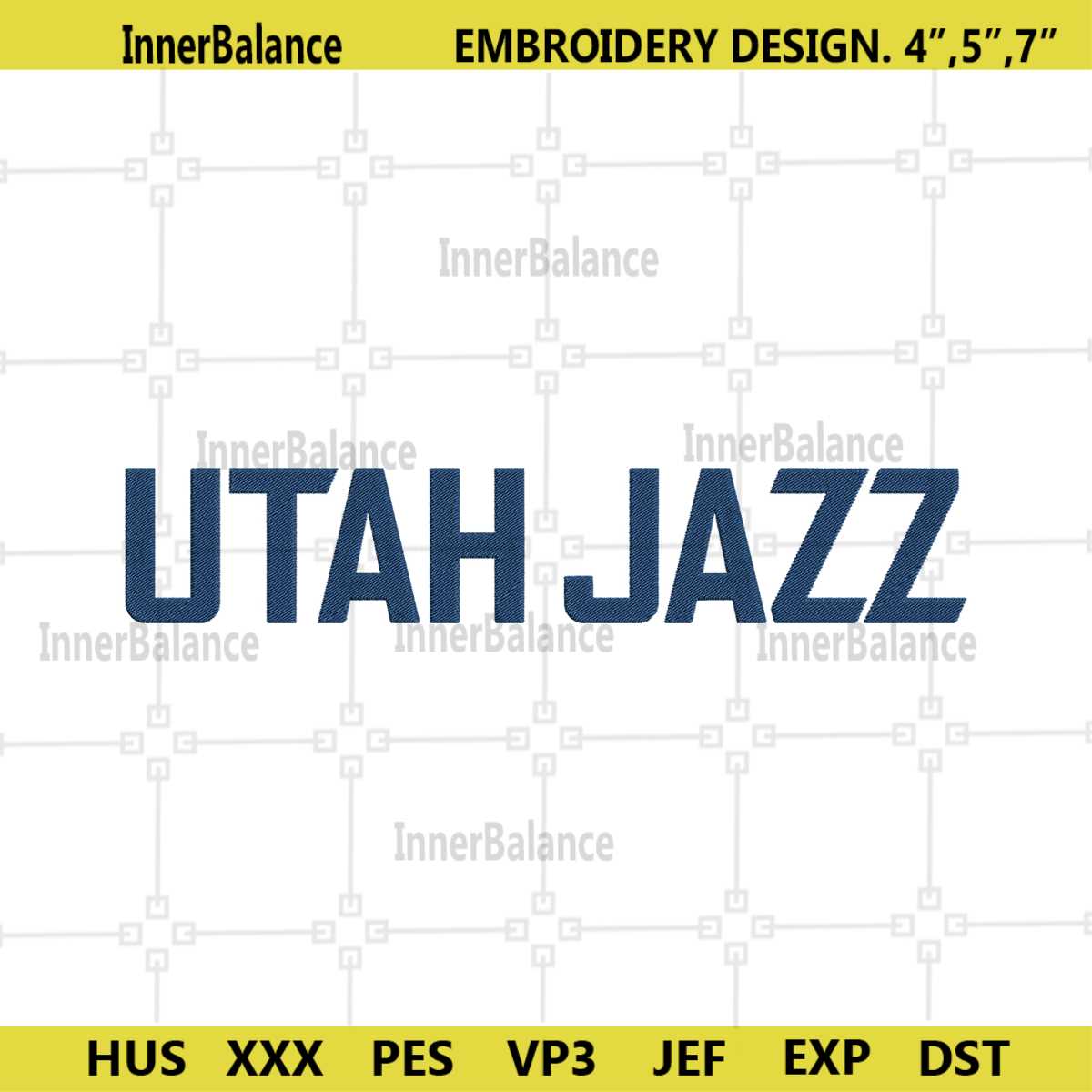 Utah Jazz Wordmark Logo Embroidery Instant Files, Utah Jazz | Inspire ...