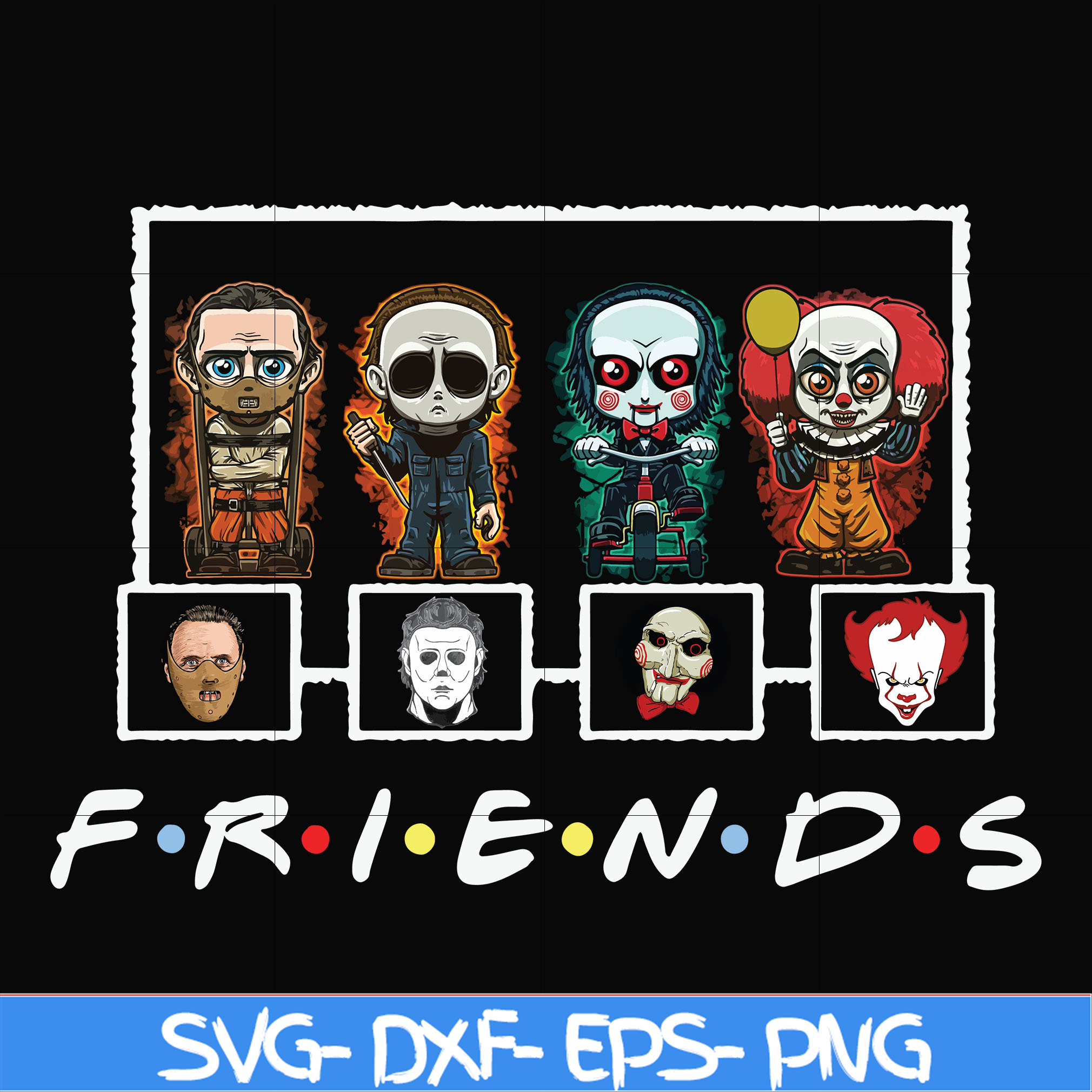 Scary Friends Horror svg, Halloween svg, png, dxf, eps digit - Inspire ...