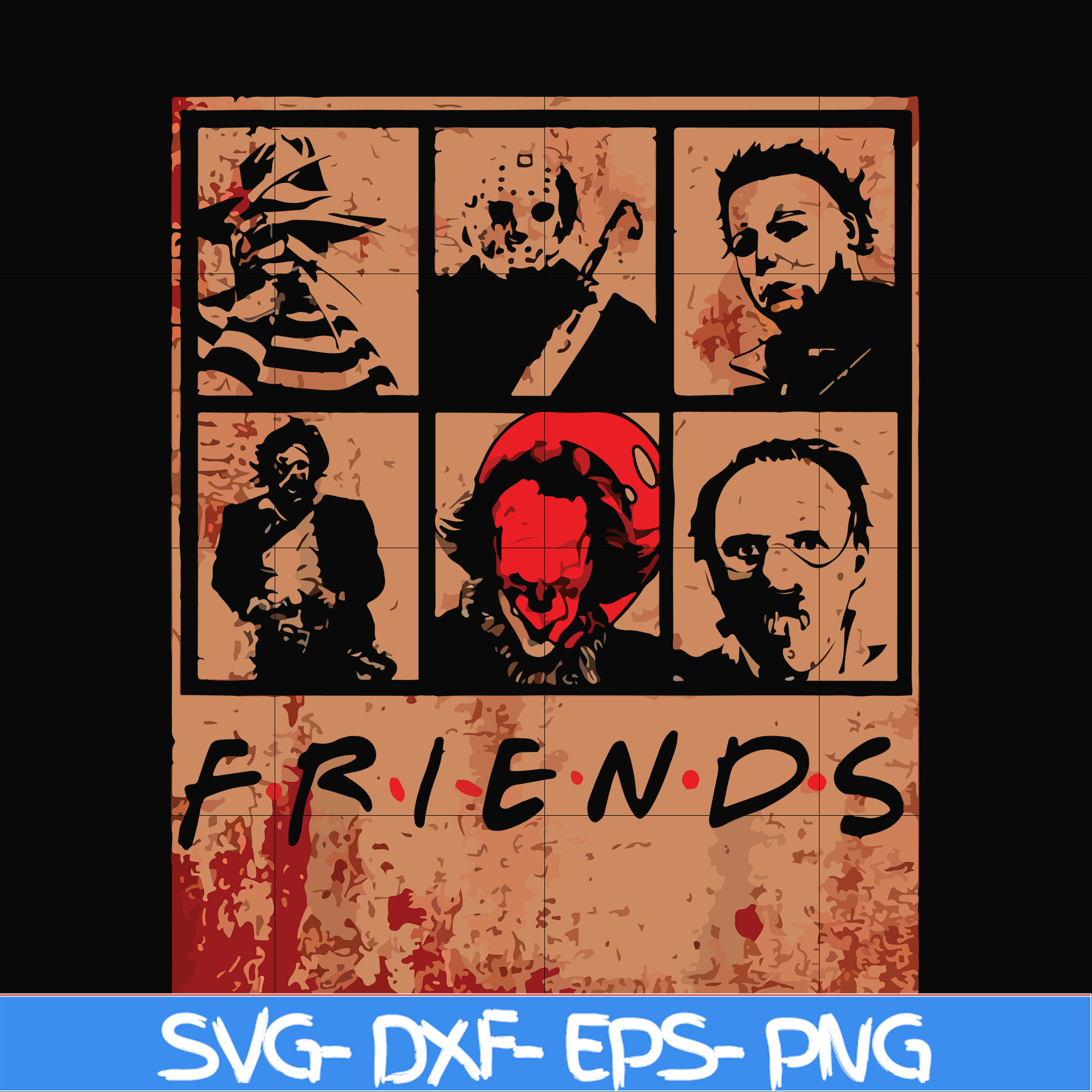Scary Friends Horror svg, Halloween svg, png, dxf, eps digit | Inspire ...