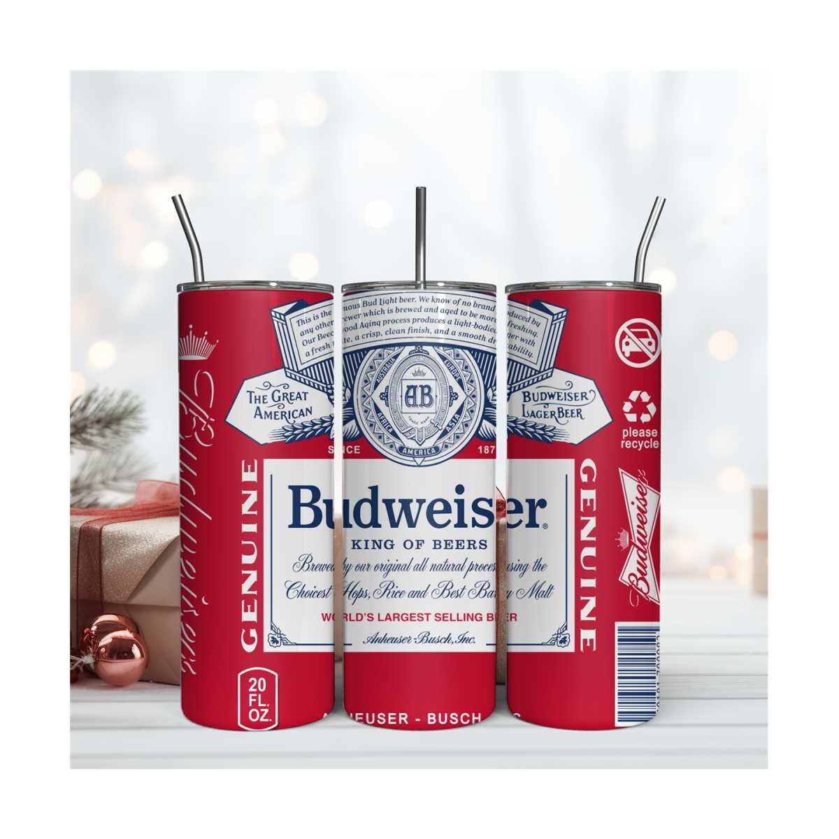 Classic Budweiser 20Oz Tumbler Wrap Sublimation Design, Beer | Inspire ...