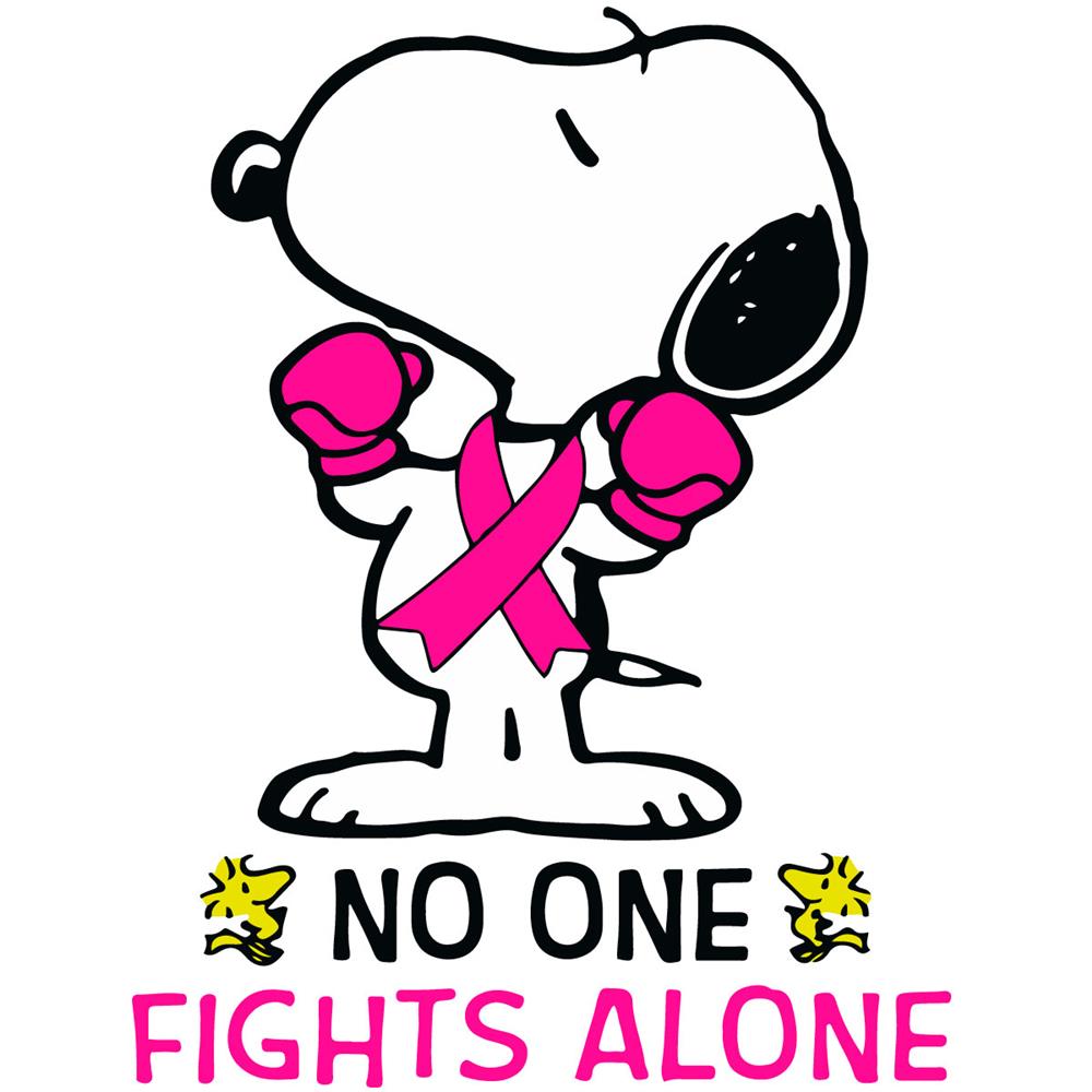 Snoopy Breast Cancer No one Fights Alone Svg, Breast Cancer | Inspire ...