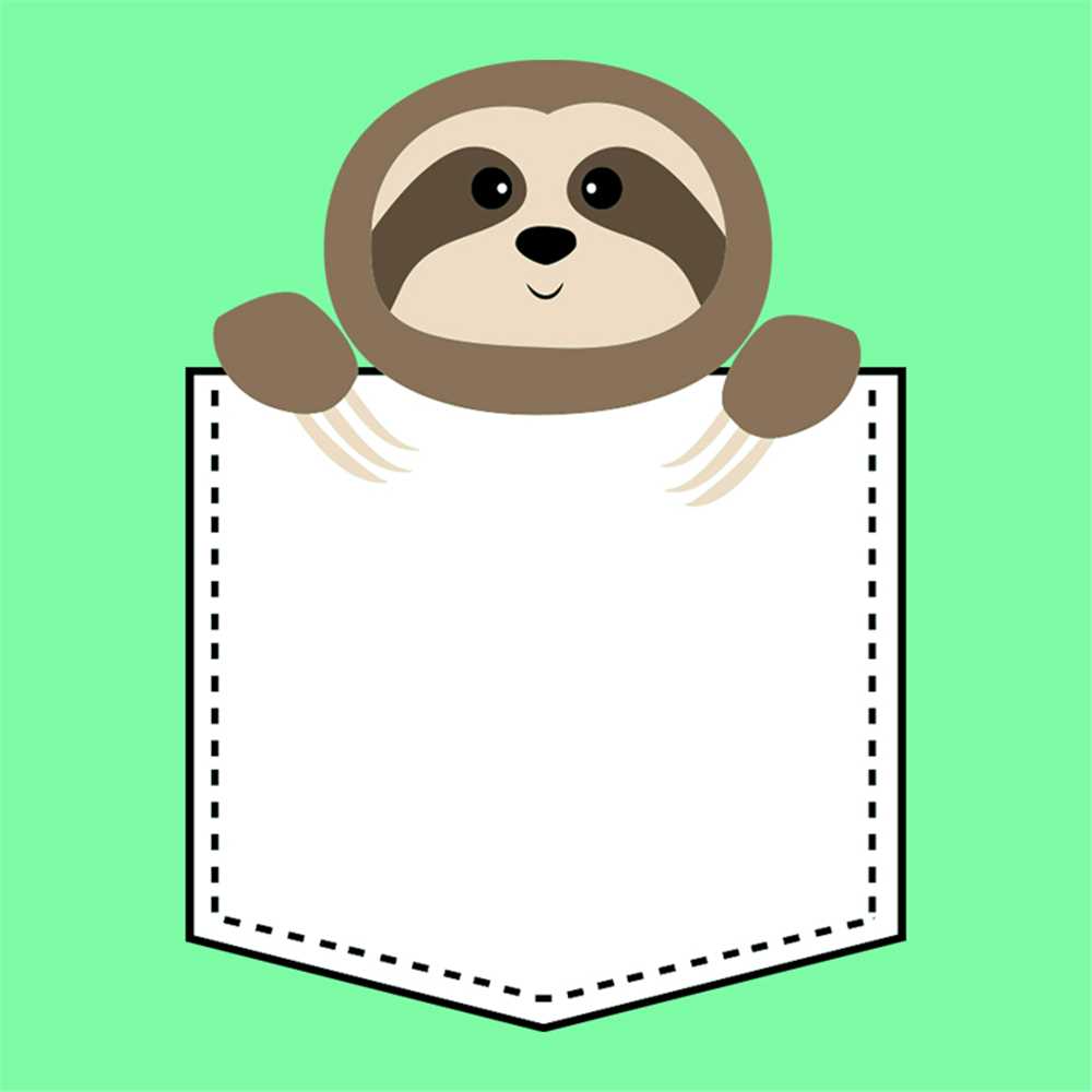 Cute Sloth Face Head Pocket Cartoon svg, Cartoon Svg, Sloth | Inspire ...