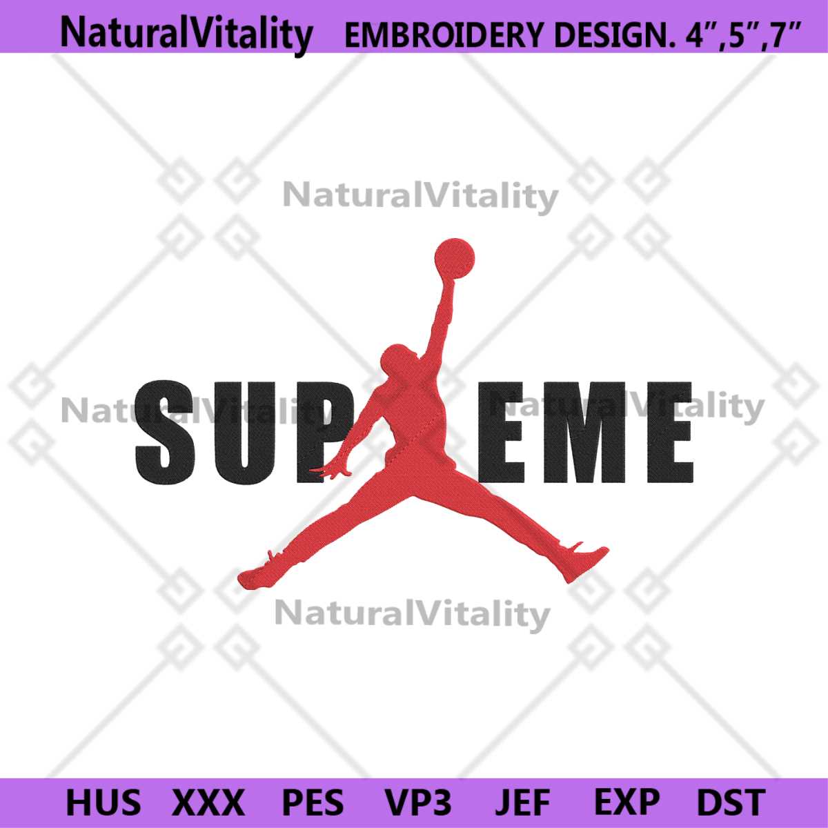 Supreme X Jordan Logo Embroidery Design Download | Inspire Uplift