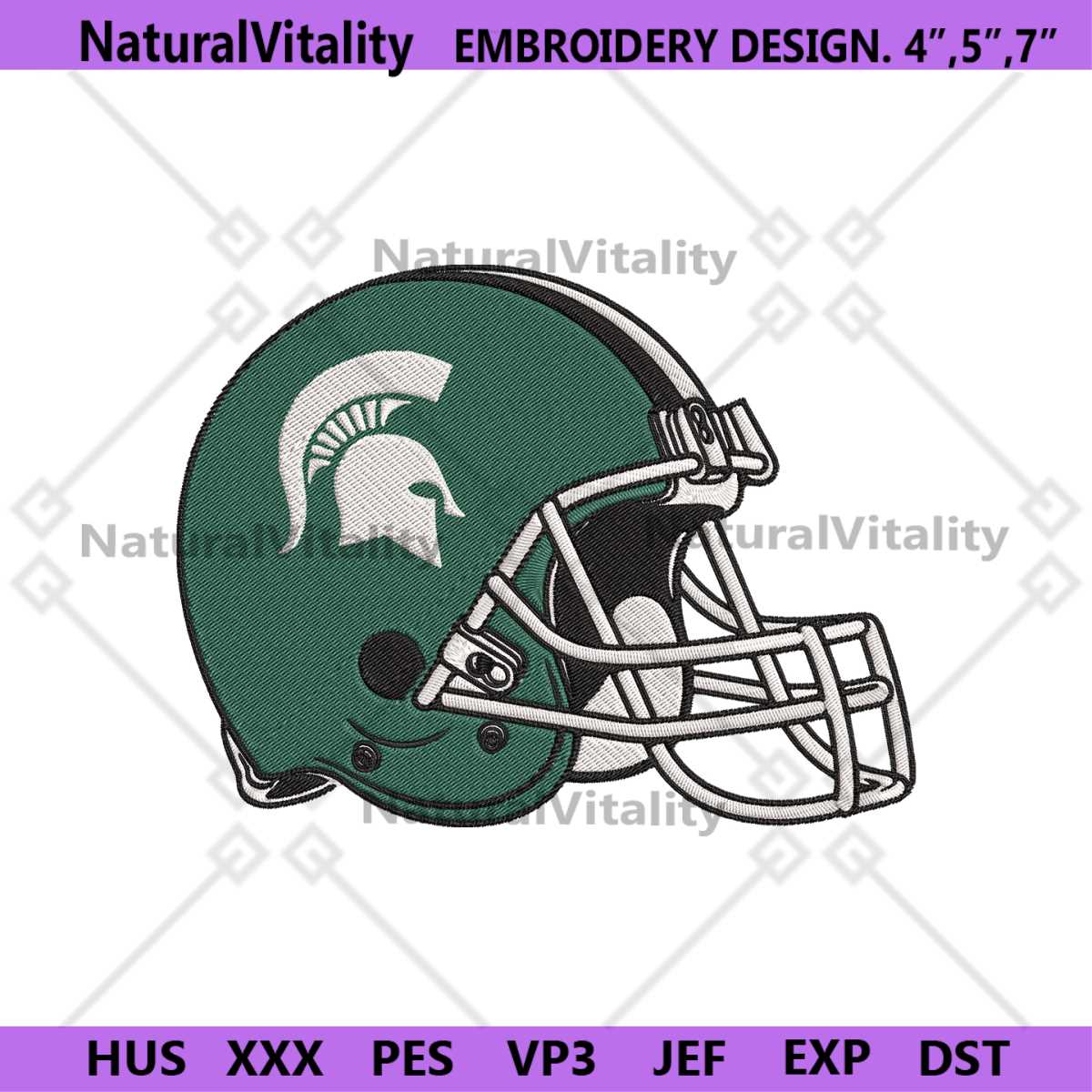 Michigan State Spartans Helmet Embroidery Digitizing Instant | Inspire ...