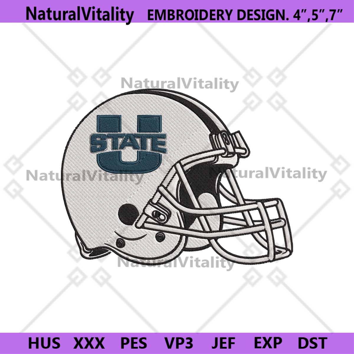 Utah State Aggies Helmet Embroidery Design Download File | Inspire Uplift