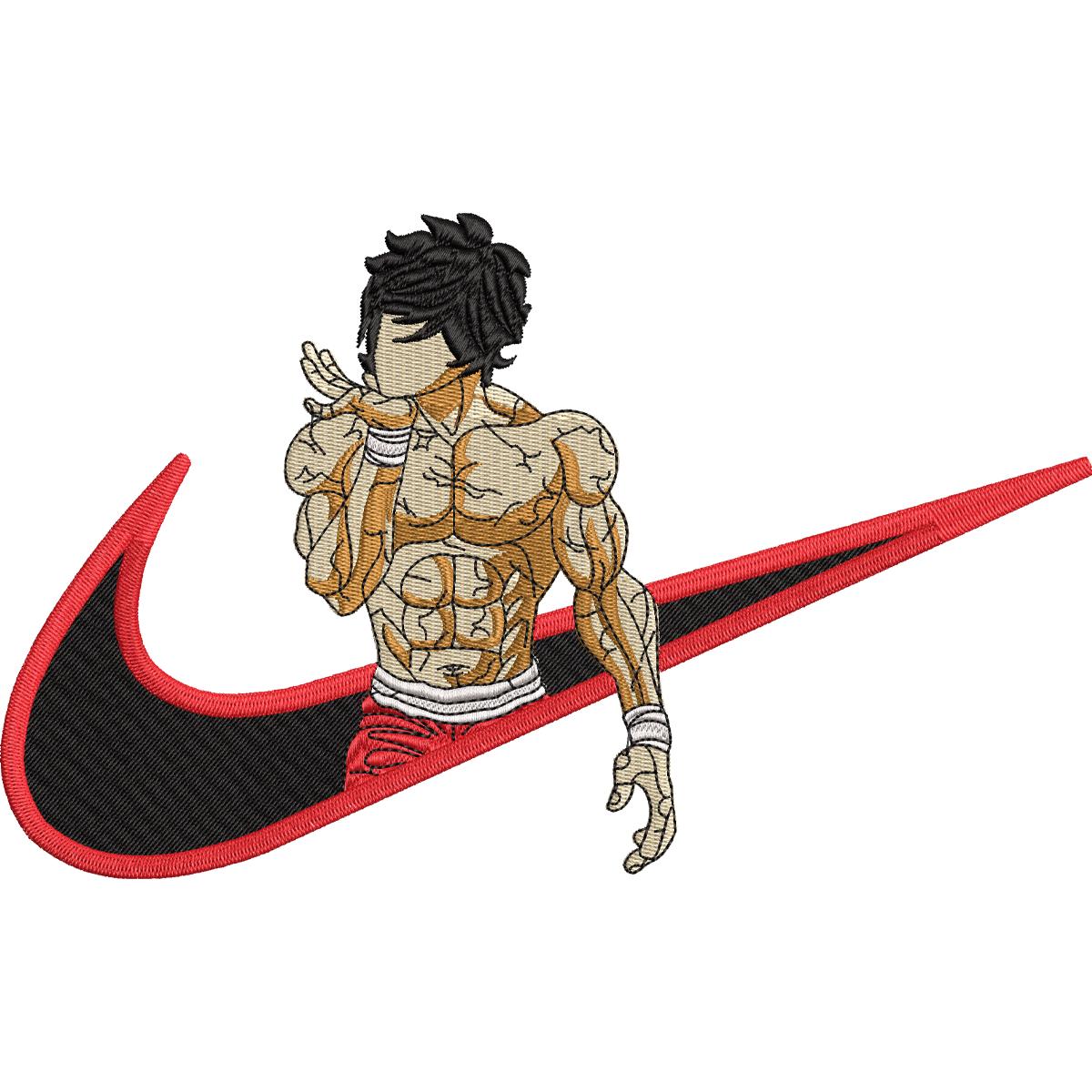 BAKI Power Nike Logo Embroidery Design Baki Hanma Anime Desi - Inspire ...