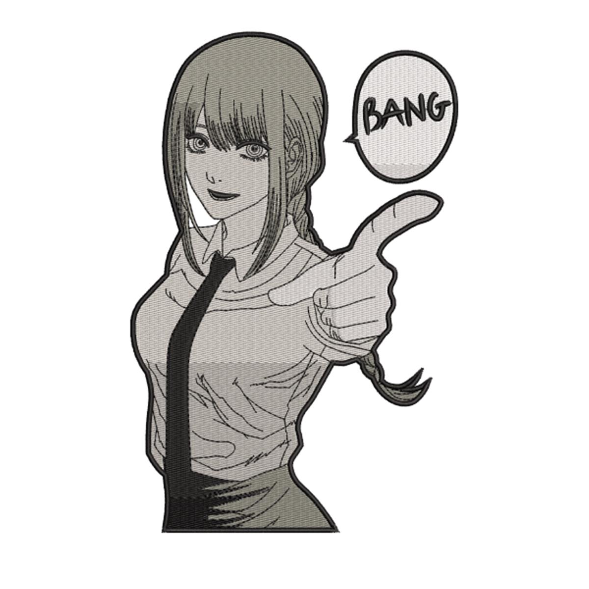 Makima Bang Embroidery Design Anime Chainsaw Man Digital Dow | Inspire ...