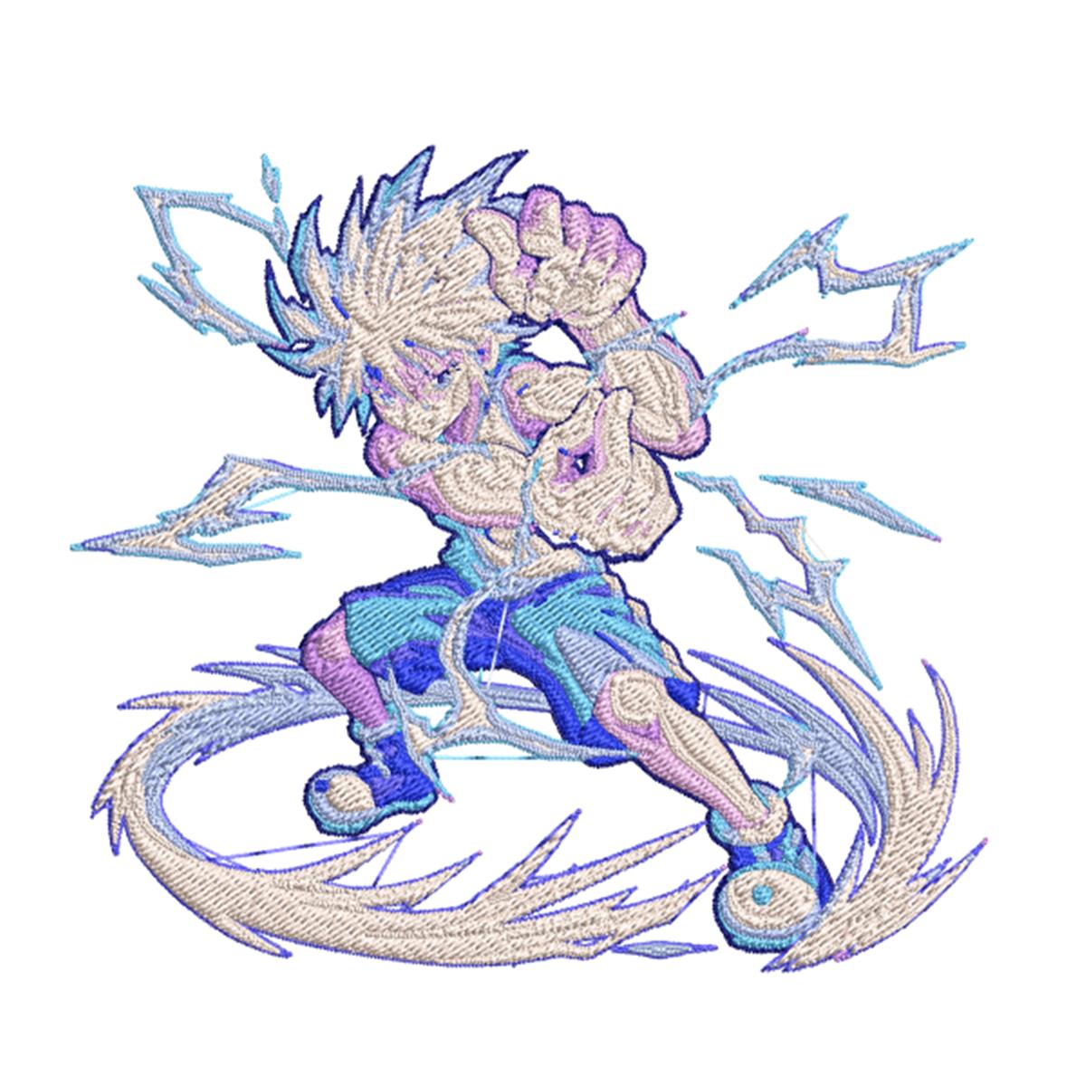 Killua Thunder Embroidery Anime Hunter X Hunter Design | Inspire Uplift