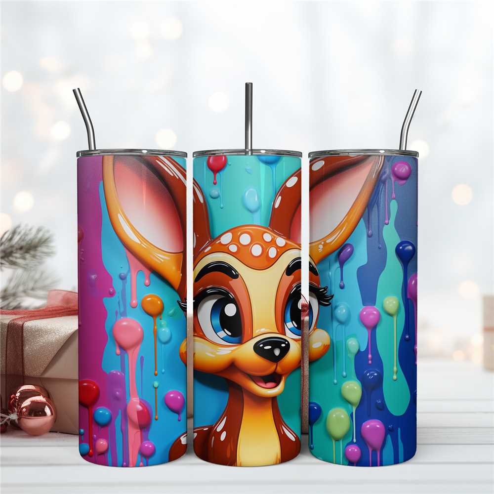 3D Inflated Bambi Disney Tumbler Design Wrap, Disney Cartoon | Inspire ...